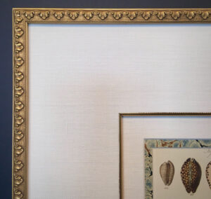 Triple mats with linen | Fastframe Houston Picture Framing